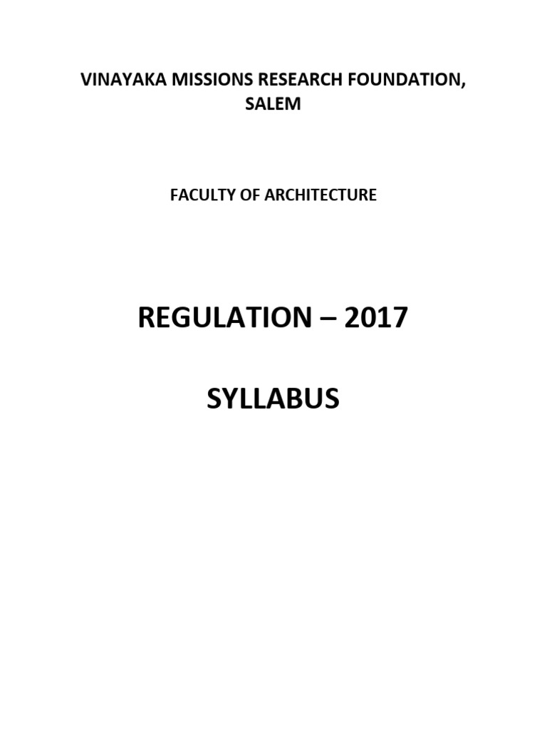 B.arch Syllabus Reg 2017 | PDF | Young's Modulus | Drawing