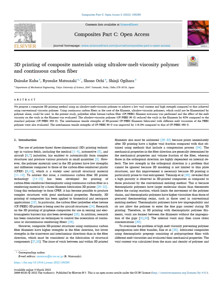 3D Printing of Composite Materials Using Ultralow-melt-Viscosity ...