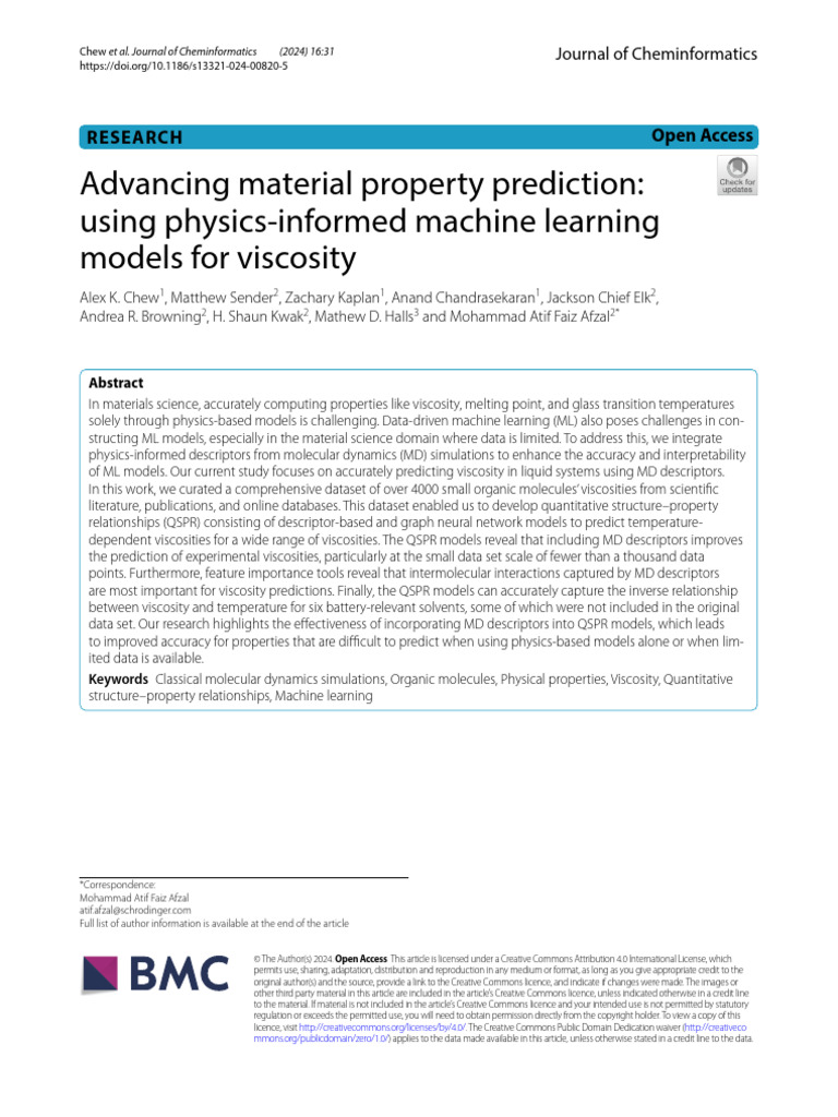 Advancing Material Property Prediction Using Physics-Informed Machine Learning Models For ...
