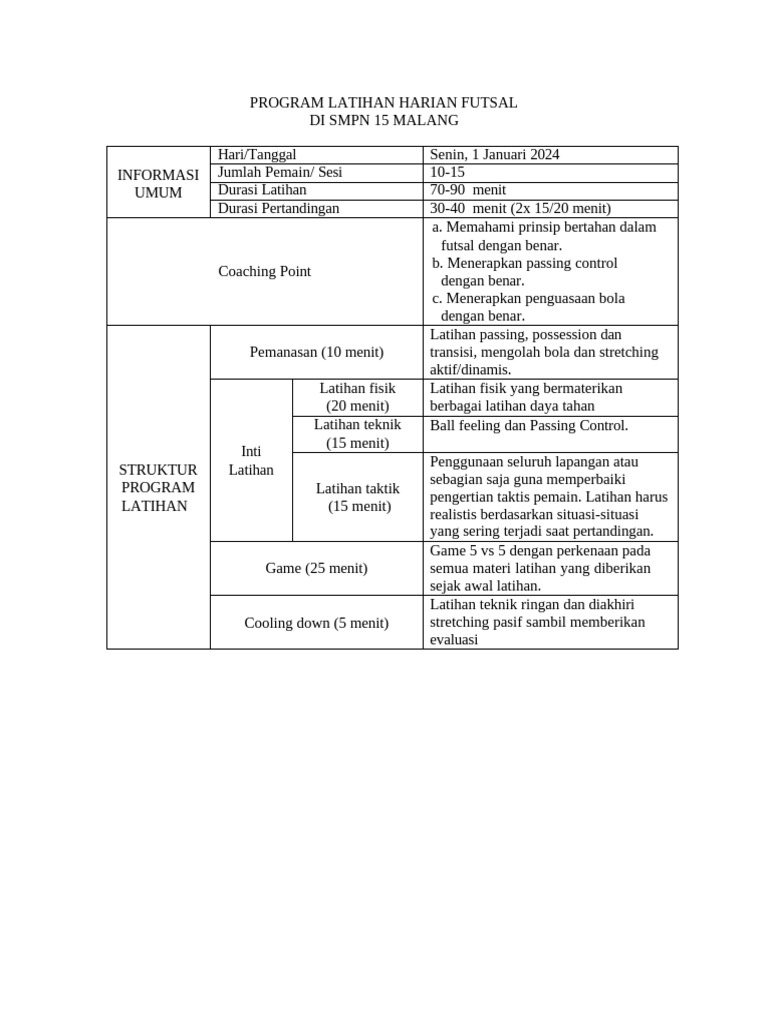 Saya Sedang Berbagi 'PROGRAM LATIHAN' Dengan Anda | PDF