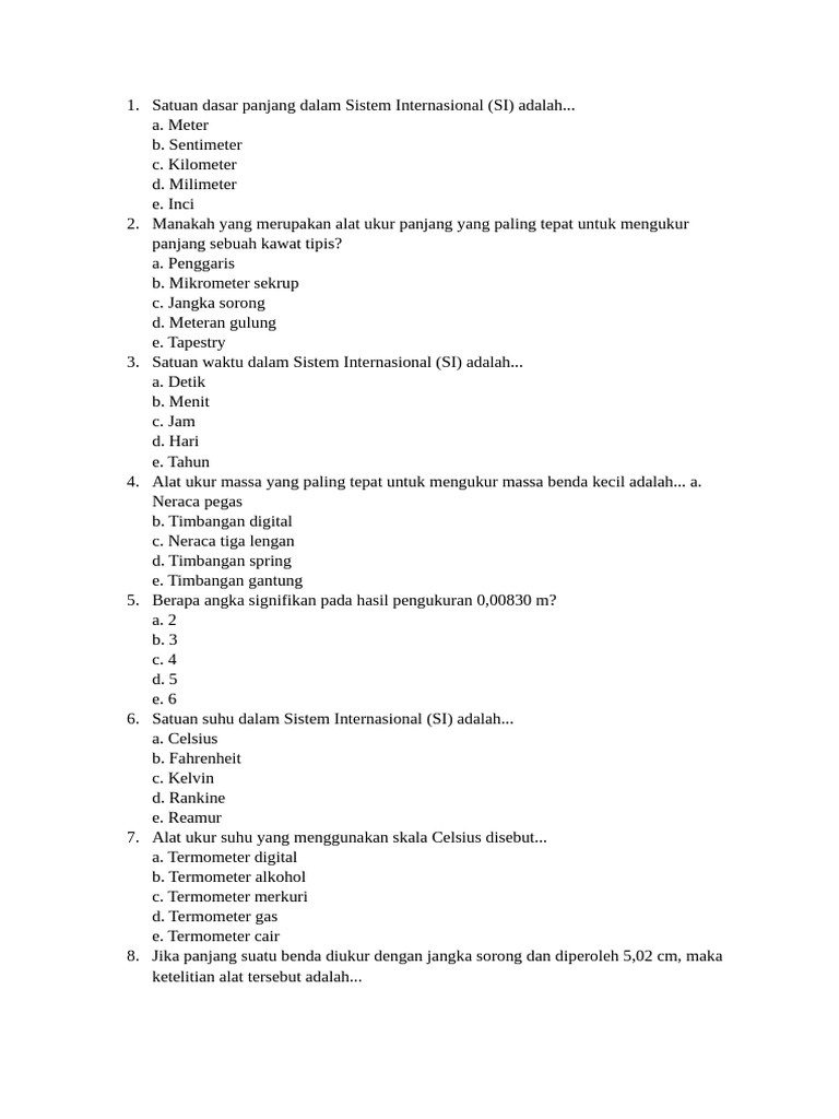 SOAL PAT FISIKA KELAS X SM GANJIL 2024 | PDF