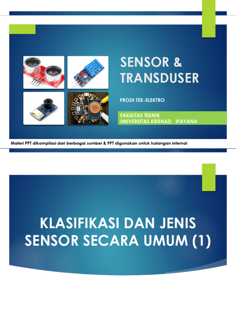 Klasifikasi dan Jenis Sensor Elektronik | PDF