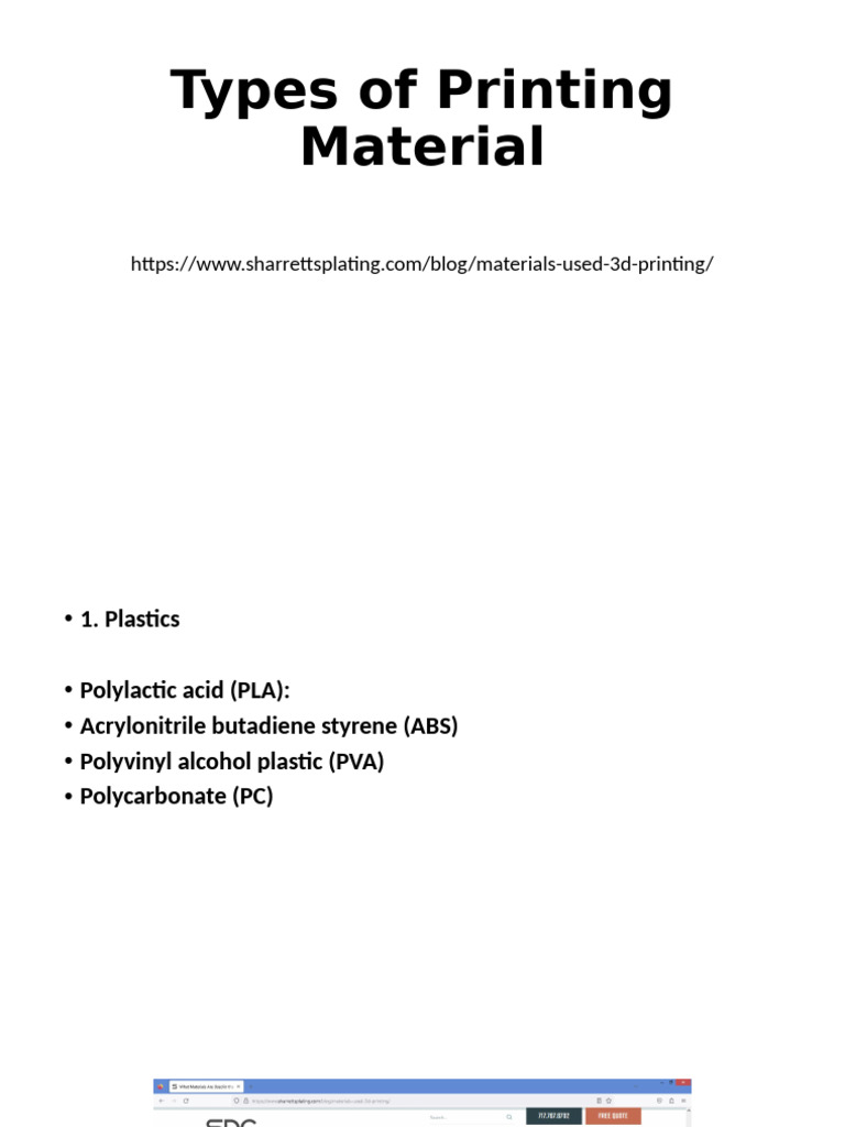 Types of Printing Material | PDF