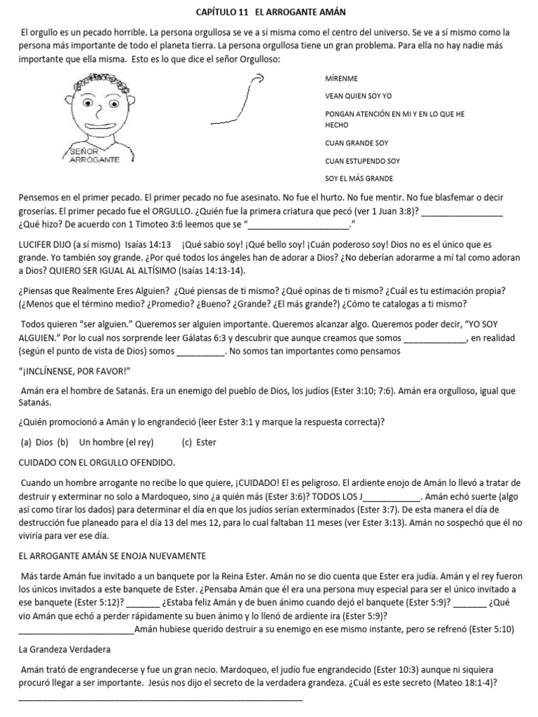 Capítulo 11 El Arrogante Amán Resumen | PDF | Esther
