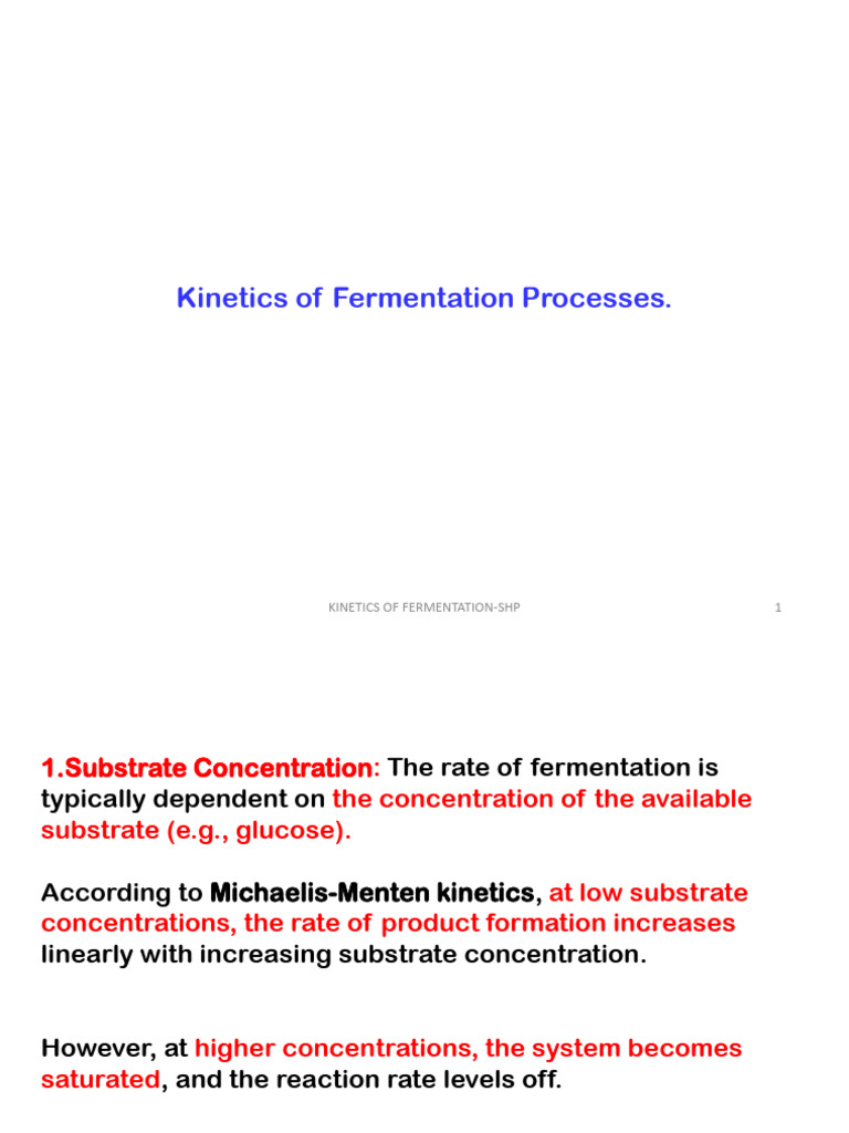 8.u1-Kinetics of Fermentation Process | PDF
