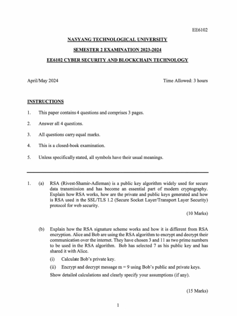 EE6102 2023-2024 Semester 2 | PDF