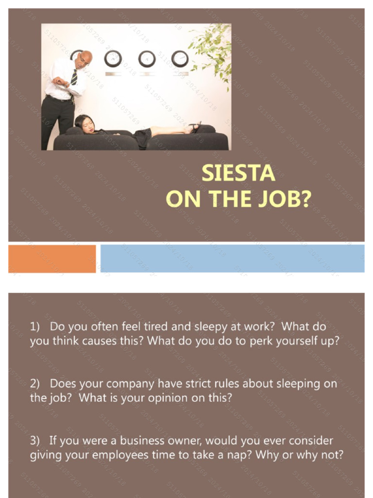 Siesta On The Job | PDF