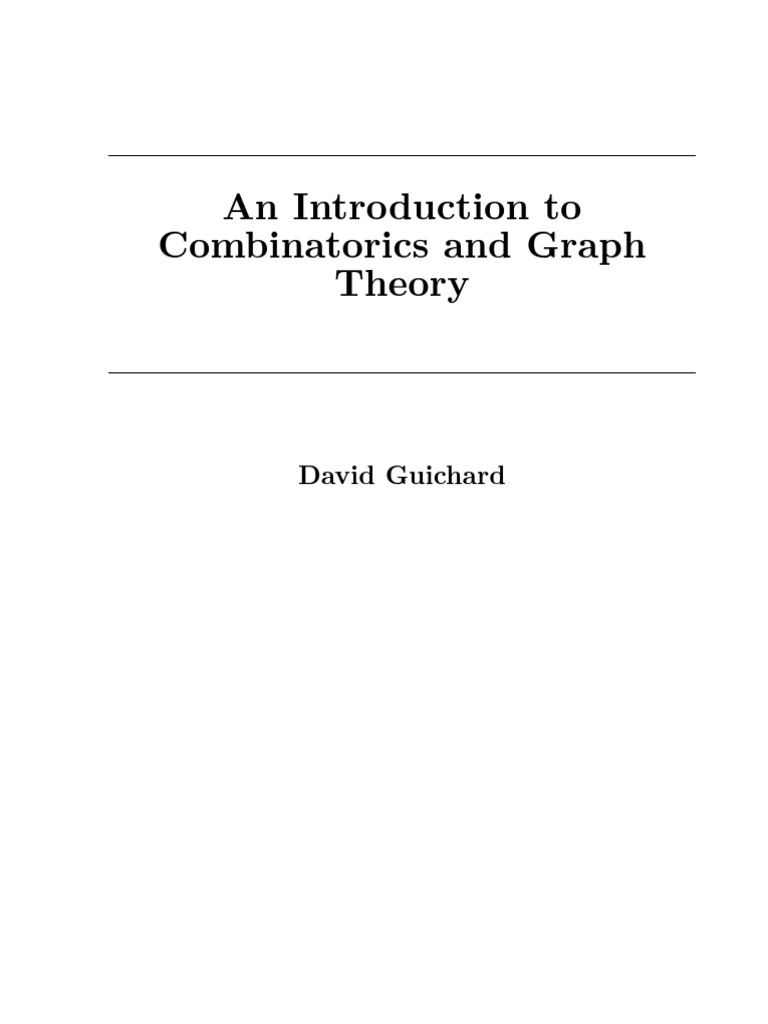 An Introduction to Combinatorics and Graph Theory | PDF | Vertex (Graph Theory) | Discrete ...