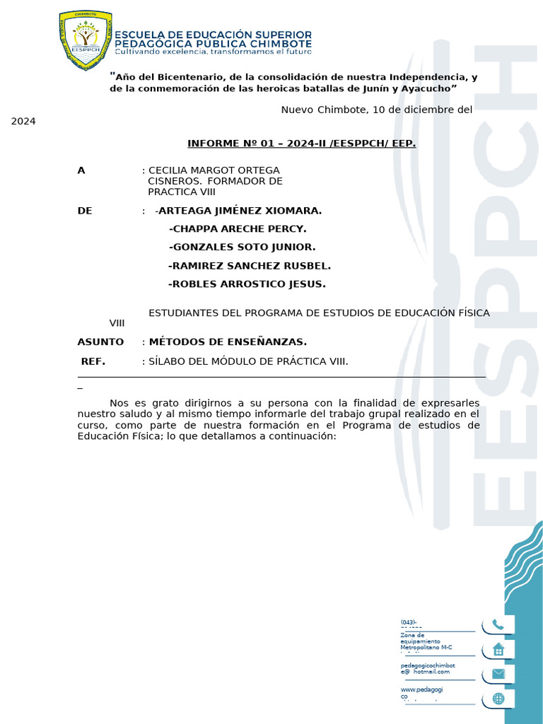 Informe Grupal N°1 - Practica Viii | PDF | Aprendizaje | Enseñando