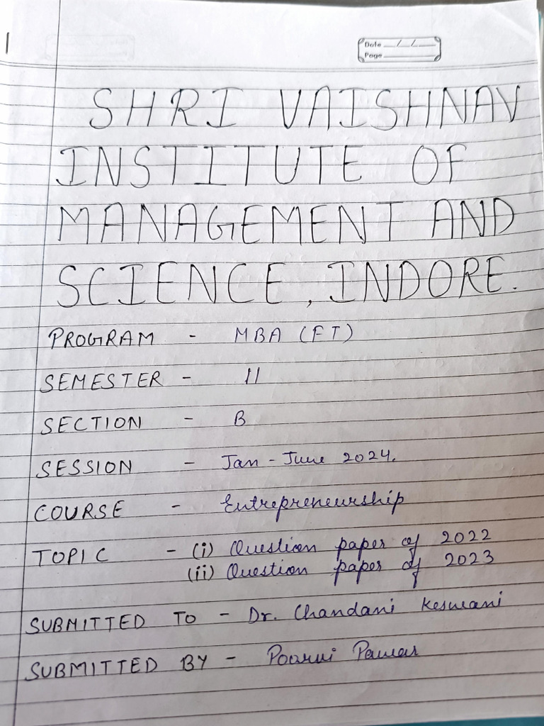 Entrepreneurship Assignment 1 | PDF