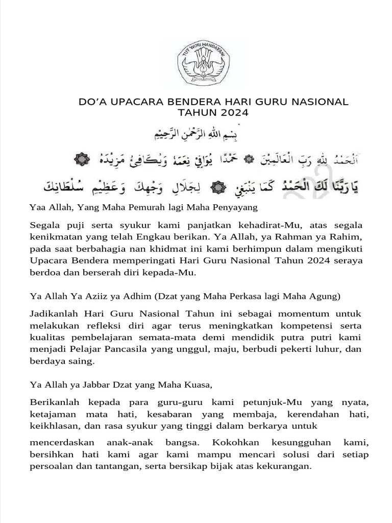 Teks Doa Hari Guru | PDF