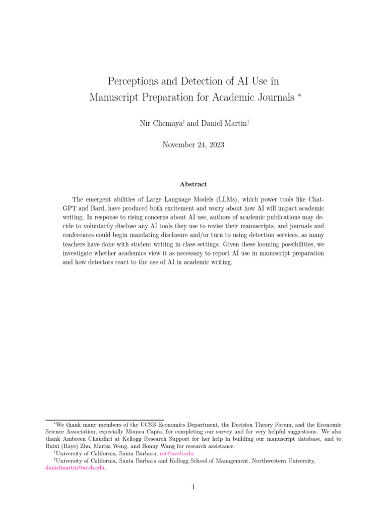 Perception of Manuscript Preparation of Academic Journal | PDF | Artificial Intelligence ...