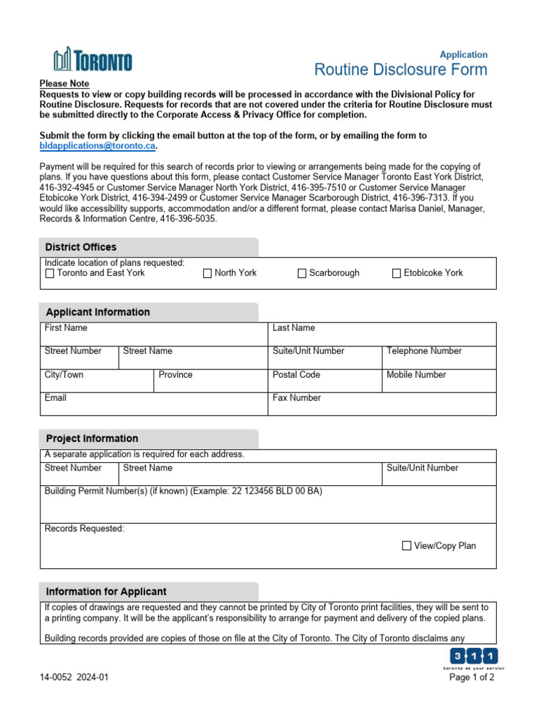 94ae 14 0052 Routine Disclosure v1.7 | PDF | Toronto | Justice