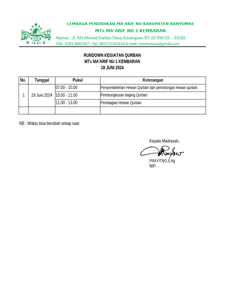 Rowdown Acara Qurban | PDF