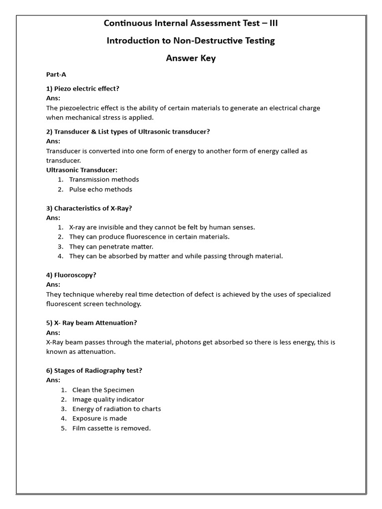 Continuous Internal Assessment Test III (Answer Key) | PDF Continuous Internal Assessment Test III (Answer Key) | PDF