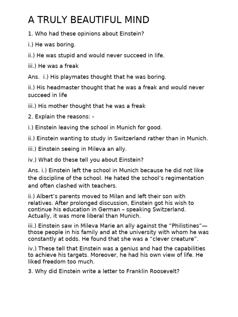 A TRULY BEAUTIFUL MIND | PDF | Albert Einstein