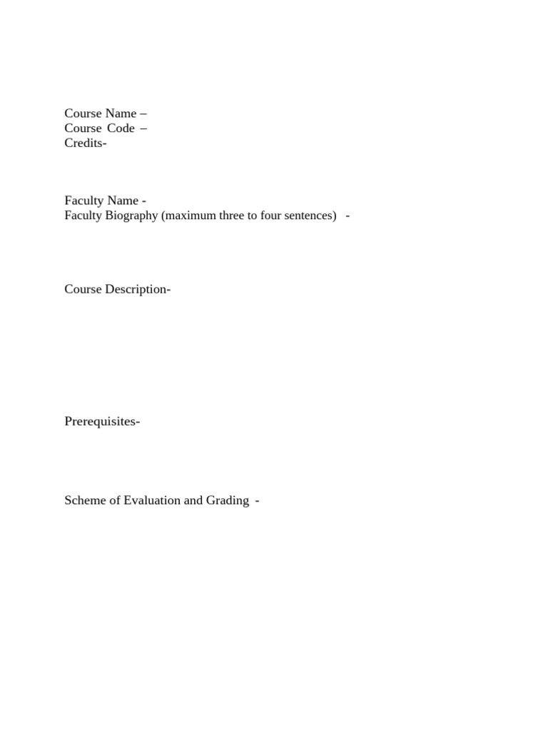 Elective Course Description Template | PDF
