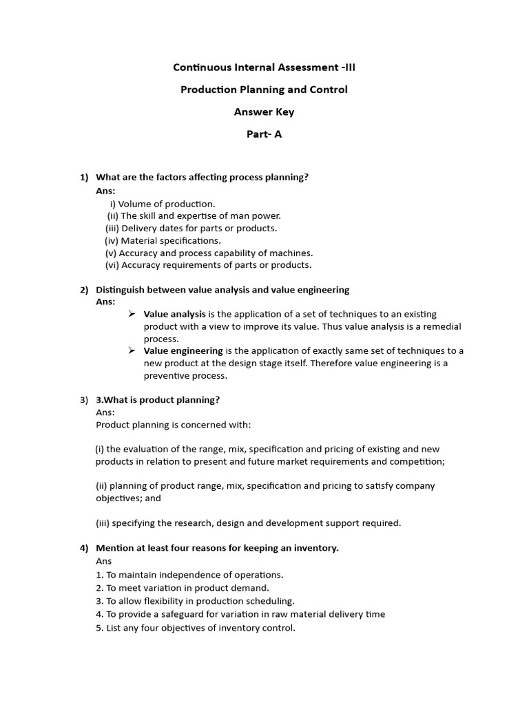 Continuous Internal Assessment 3 | PDF | Supply Chain Management ...