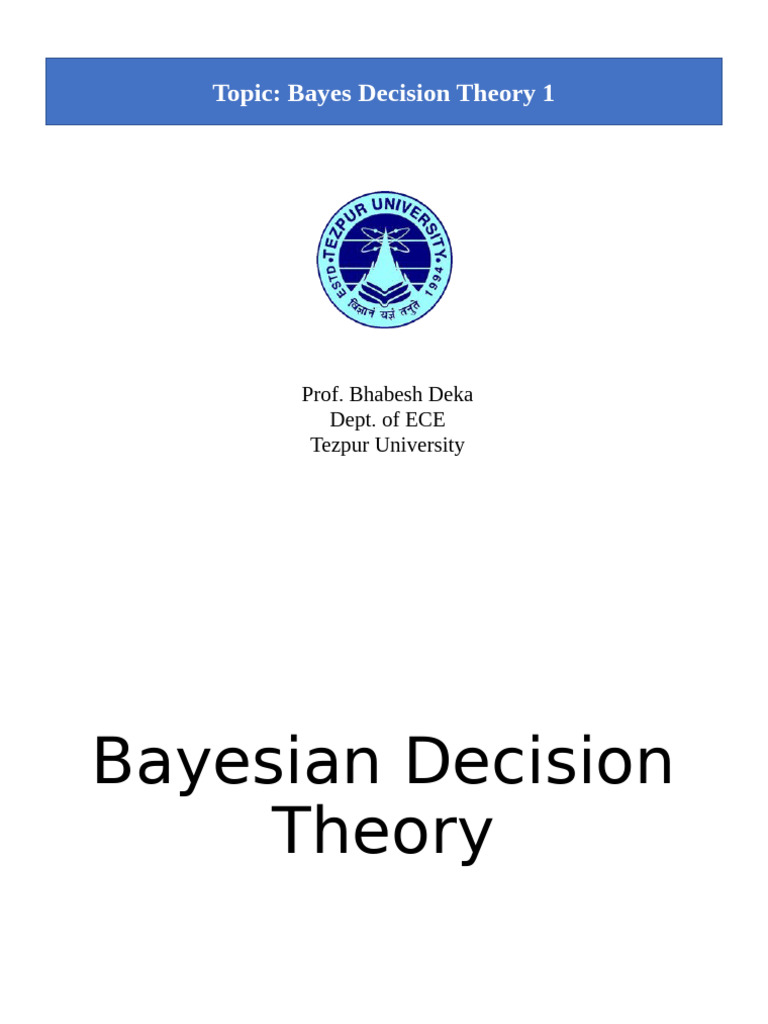 4.1 Bayes Decision Theory | PDF | Bayesian Network | Statistical Theory