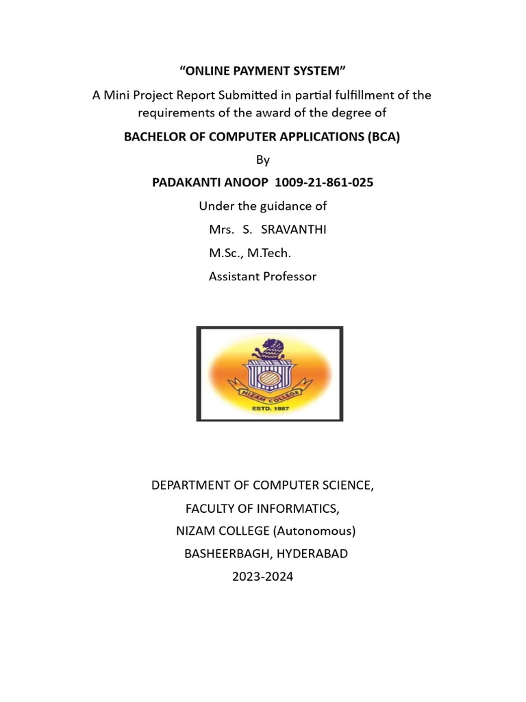 Online Payment System Project Report | PDF | Pay Pal | Debit Card