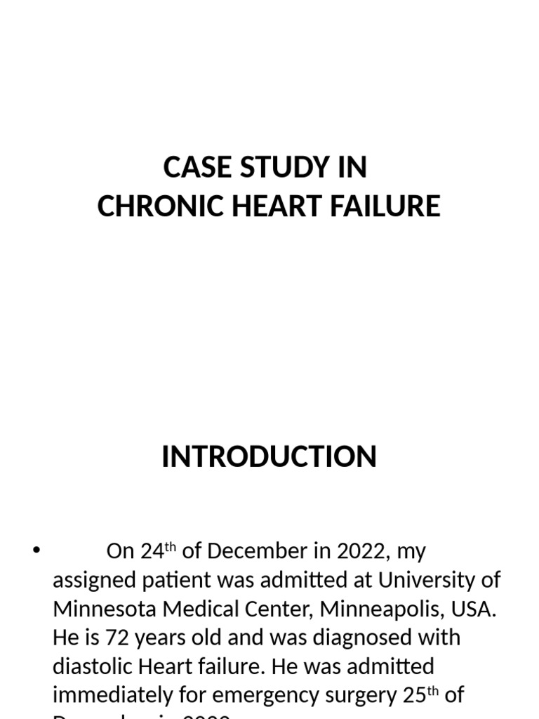 Case Study CHF | PDF | Heart Failure | Patient