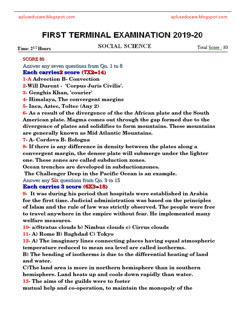 Educare First Term 9th Ss em | PDF | Precipitation | Fog