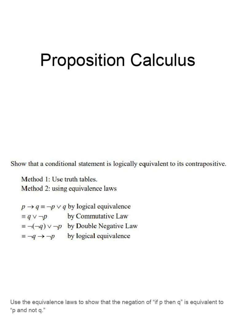 Proposition Calculus and Normal Forms | PDF