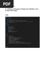 Biodata Using HTML and Css | PDF | Computers