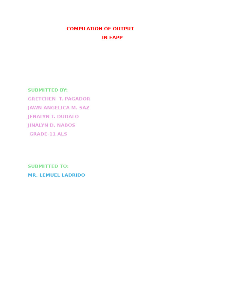 Compilation of Output | PDF