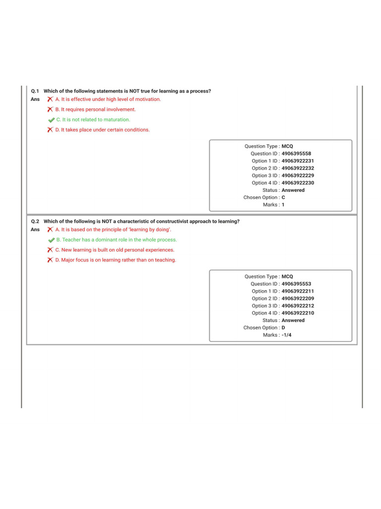 RHT Main PCM Question 2023 | PDF | Multiple Choice | Teachers