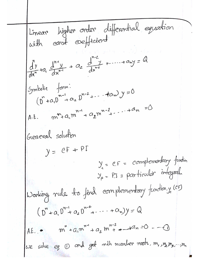 Kanchon Math Higher Order Diff Equation | PDF