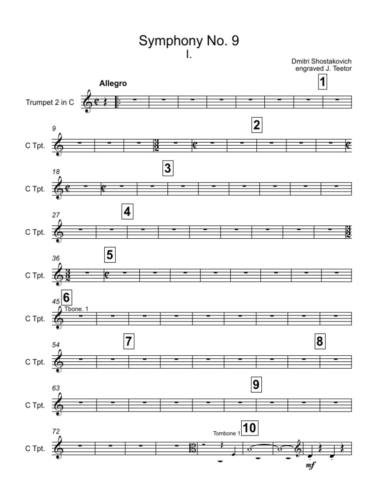 Shostakovich 9 Trumpet Excerpt | PDF