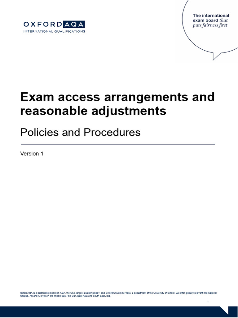 Exam-access-arrangements-and-reasonable-adjustments-policy | PDF | Learning Disability | Visual ...