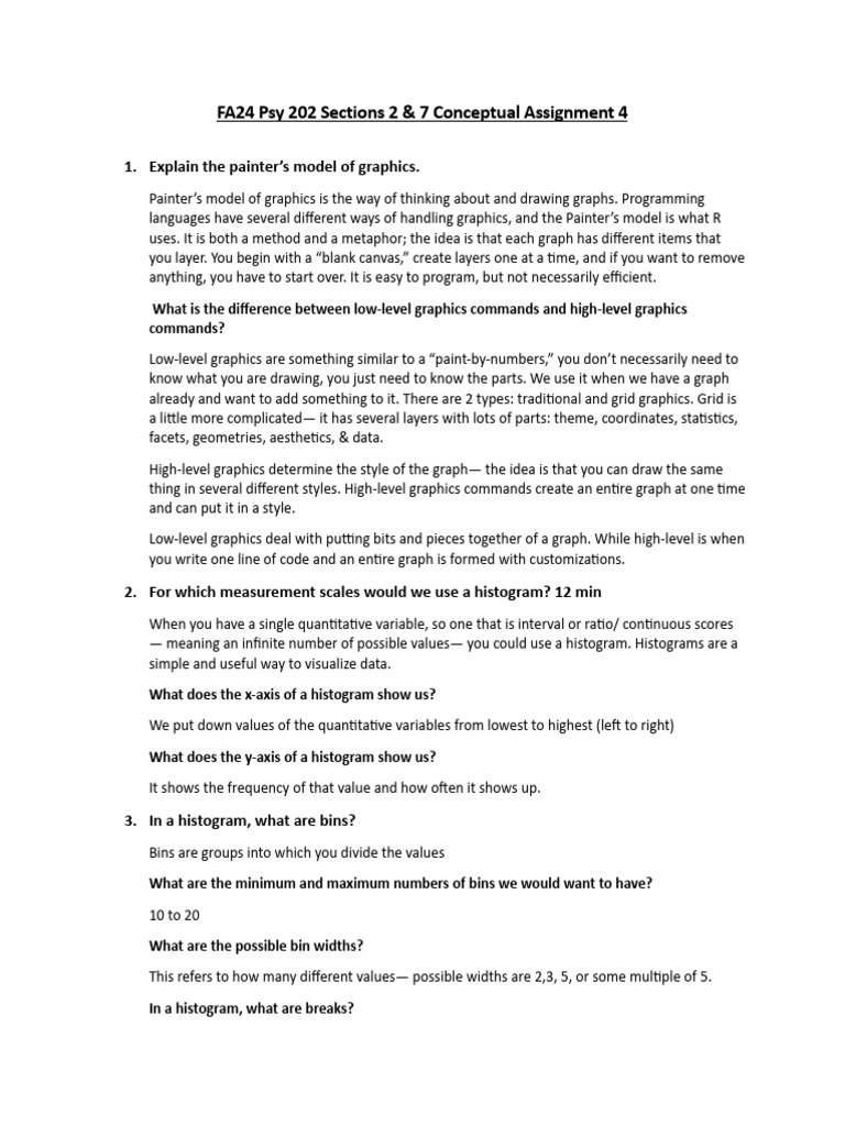 Psy 202 Conceptual Assignment 4 | PDF