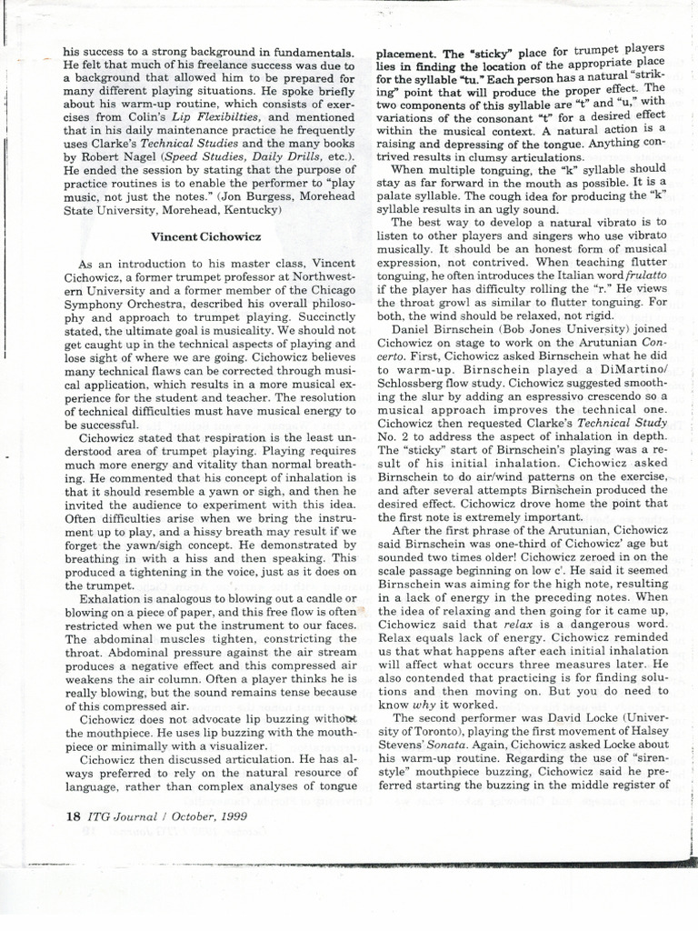 Vincent Cichowicz - Interviews On Pedagogy | PDF