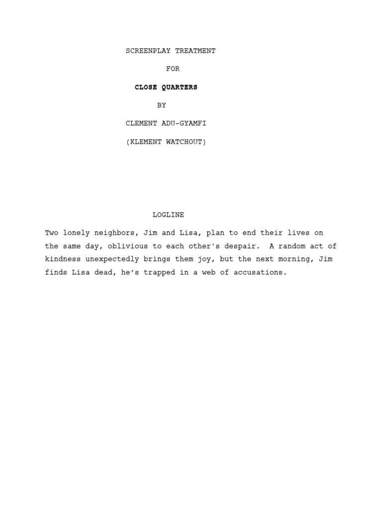 CLOSE QUARTERS - TREATMENT. | PDF | Lisa Simpson