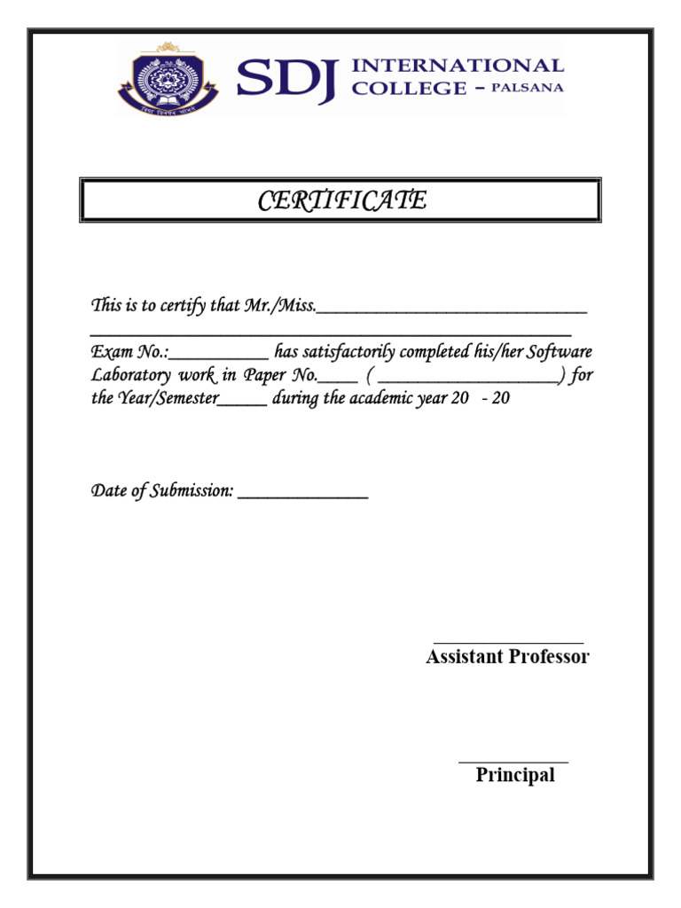 Journal Certificate | PDF