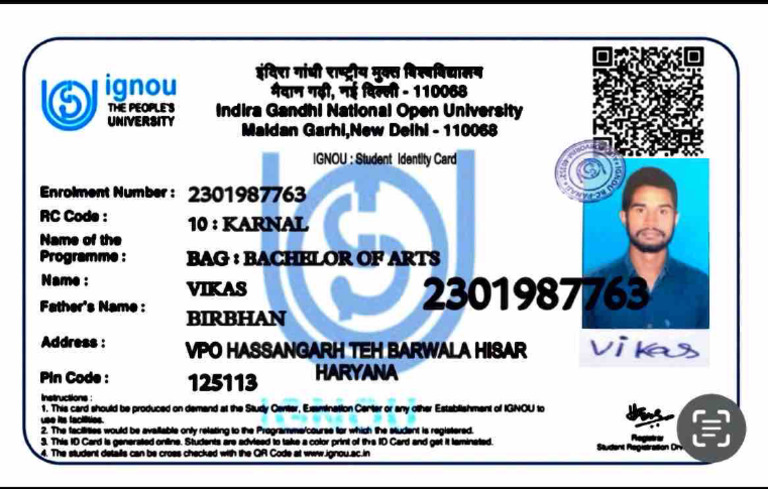 Ignou i Card | PDF