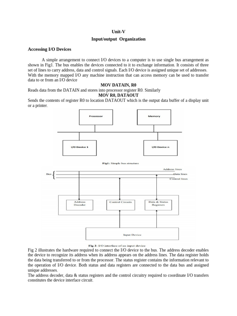 DL - & - CO - Unit 5 - Material | PDF | Input/Output | Central Processing Unit