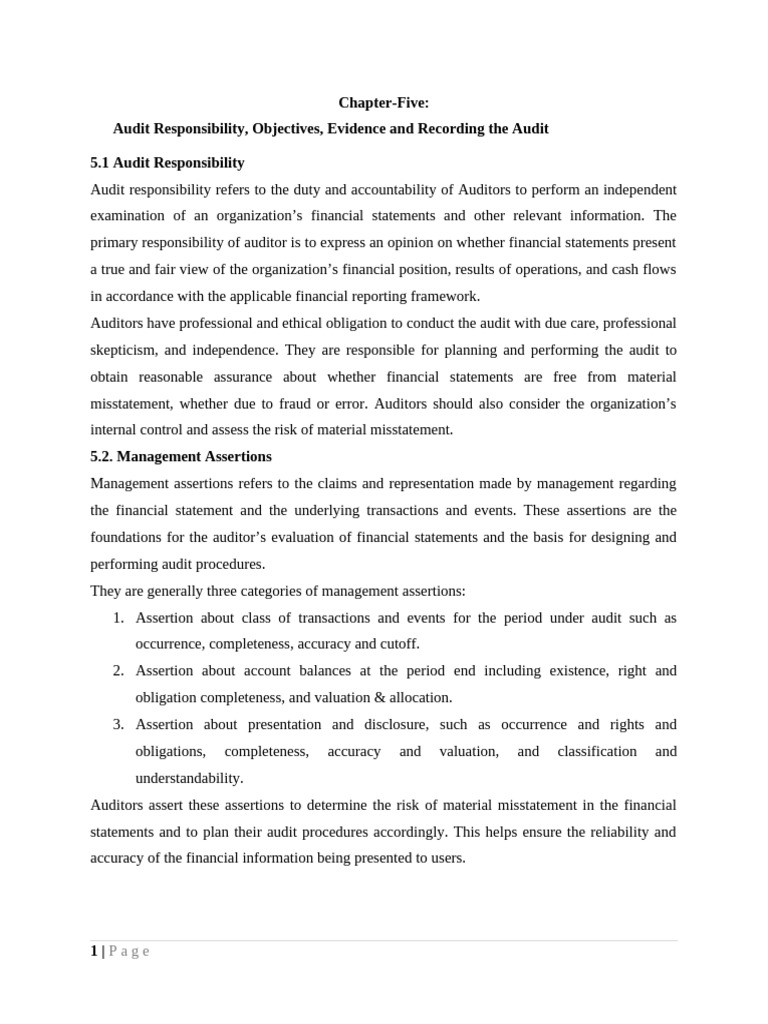 Auditing Principle I_ch 5 | PDF | Audit | Internal Control