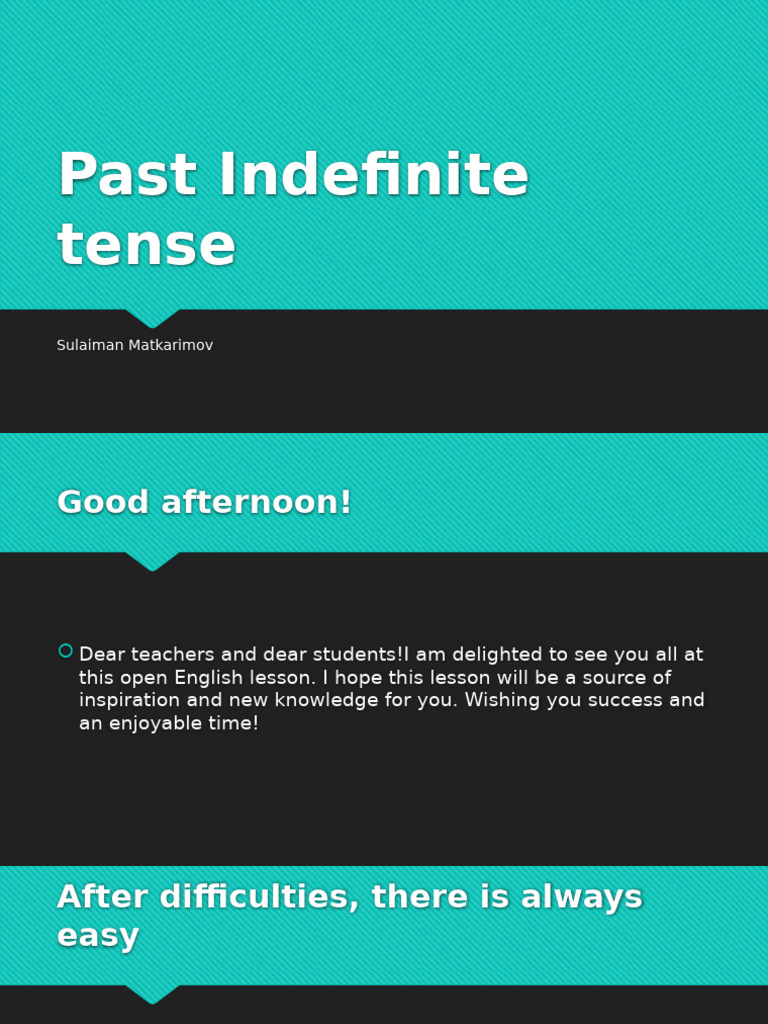 Understanding Past Indefinite Tense | PDF | Grammatical Tense | Verb