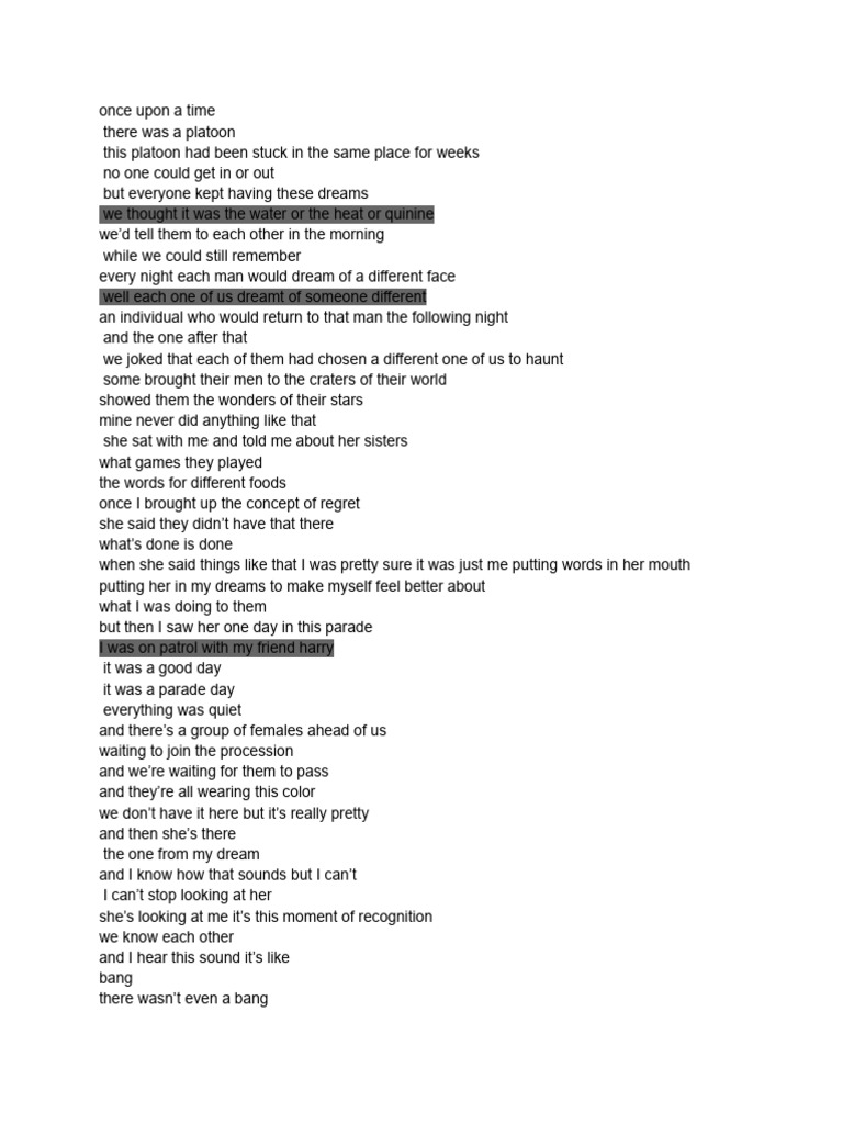 Soldier monologue | PDF