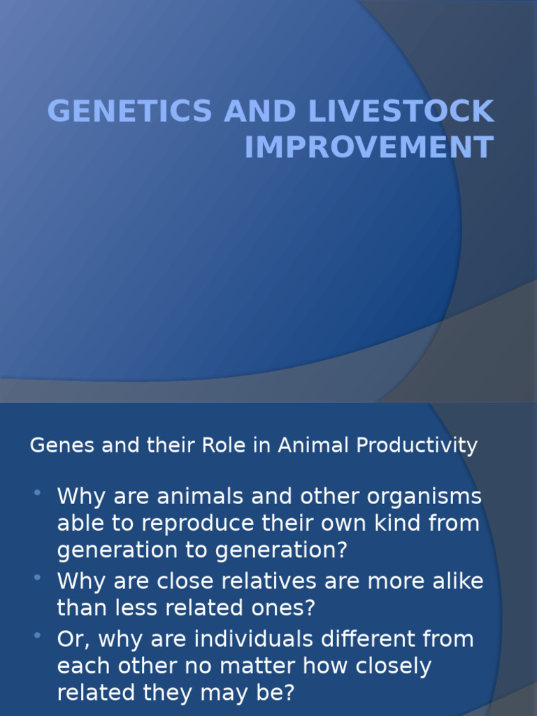 Genetics in Livestock Improvement | PDF | Ploidy | Gene