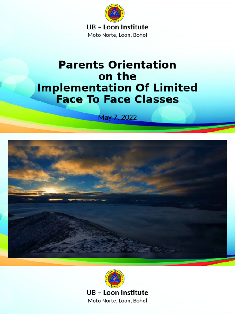 Parents Orientation Pdf Learning