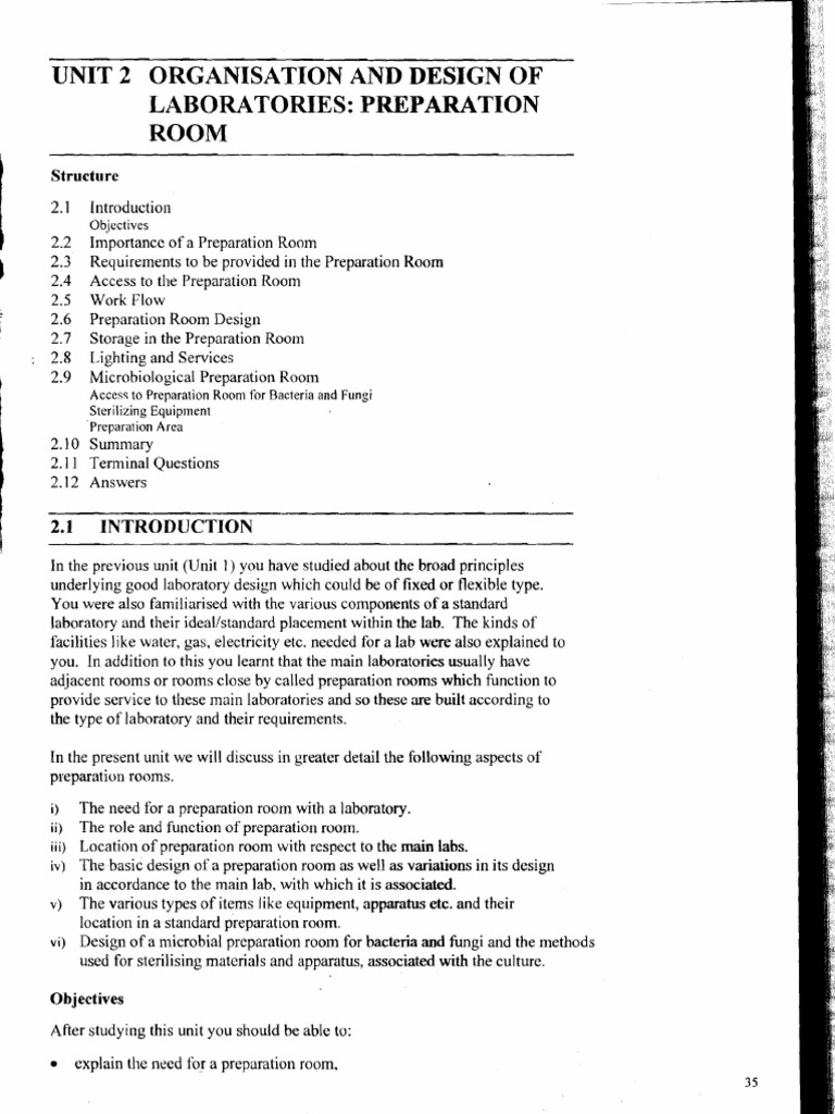 Preparation Room Design in Laboratories | PDF | Laboratories ...