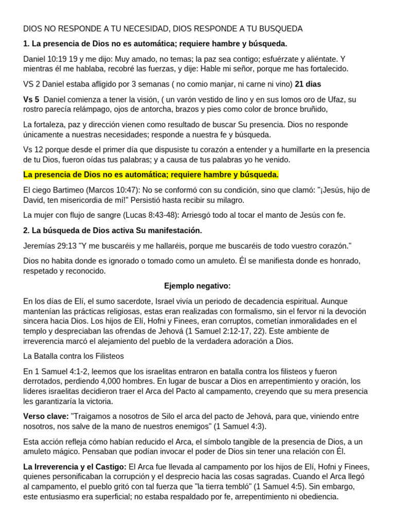Dios No Responde A Tu Necesidad, Dios Responde A Tu Busqueda Juan ...