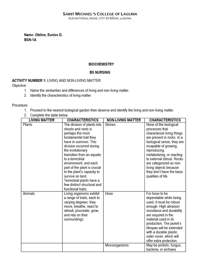 Biochemistry Activity Bsn 1 Activity | PDF | Microorganism | Plants