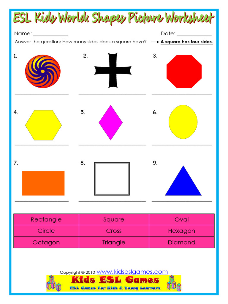 Shapes Picture Worksheet | PDF