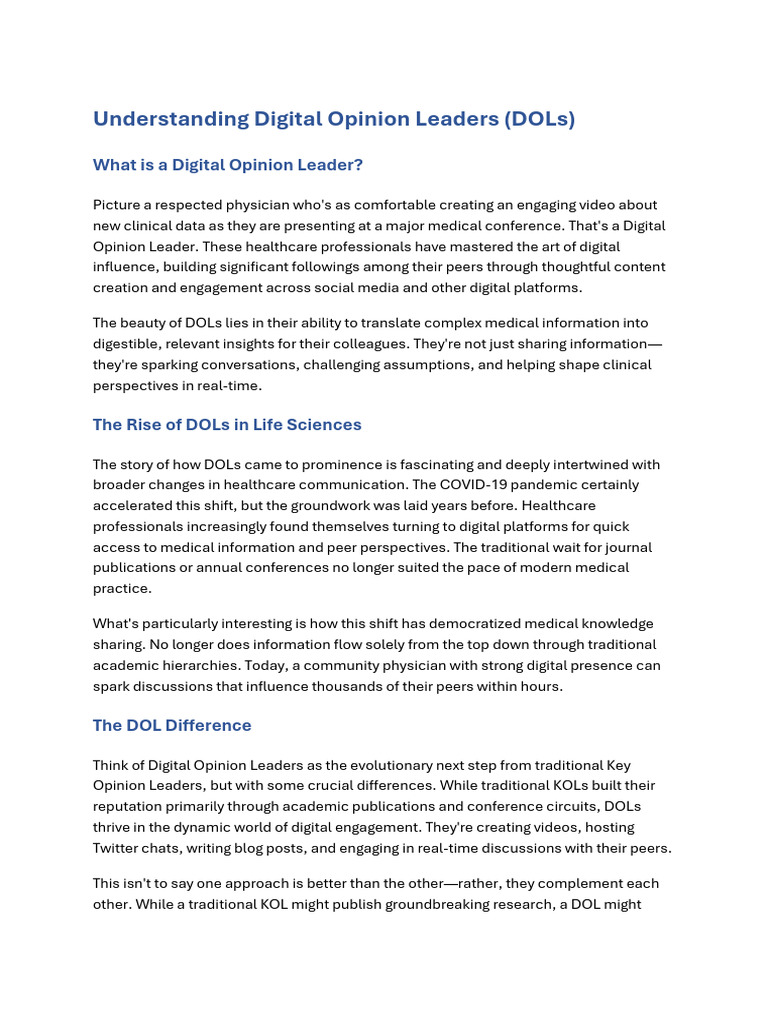 DOL Script - Understanding DOLs | PDF | Social Media | Popular Culture ...