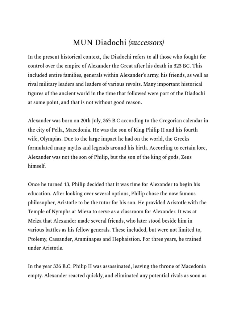 Diadochi: Alexander's Successors | PDF | Macedonia (Ancient Kingdom ...